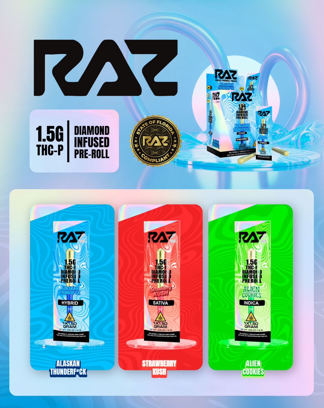 RAZ - Diamond Infused Pre-Rolls | Premium THC-P Experience